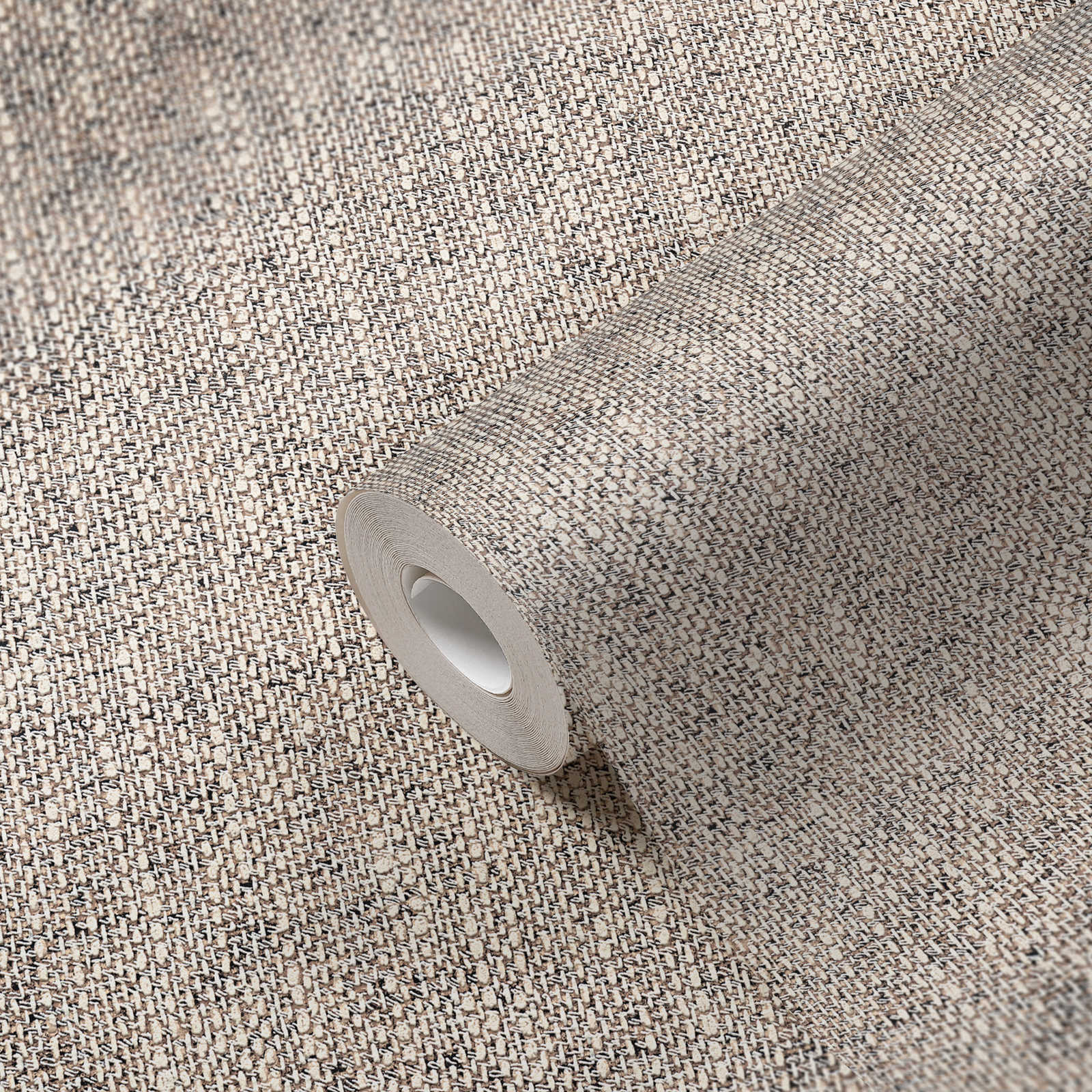 Textured Faux Linen Effect Beige Brown Non Woven Wallpaper | AS ...
