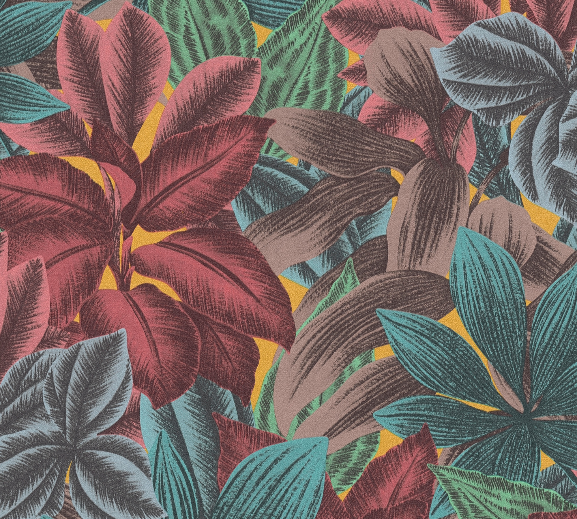 Large Scale Botanical Leaves Multicolour Non Woven Wallpaper | AS Creation