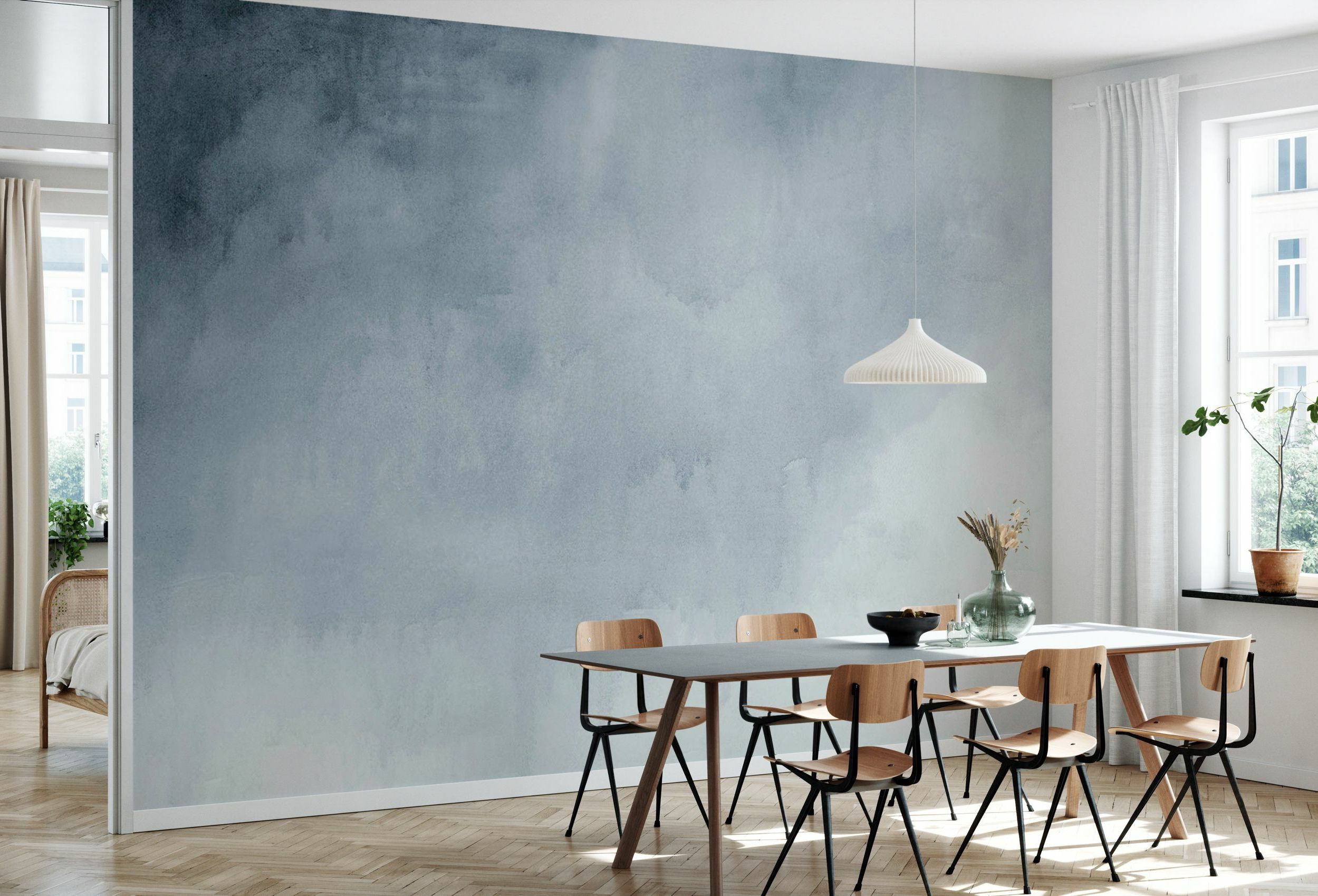 Blue Watercolour Paint Wallpaper Mural