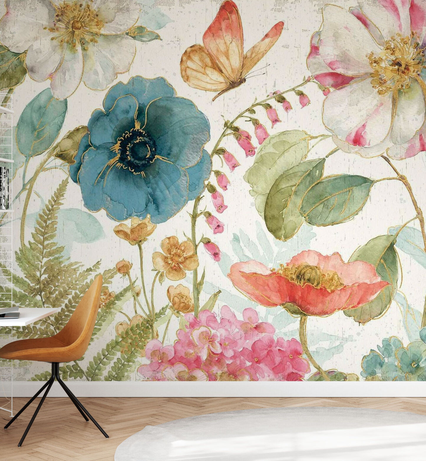 Large Scale Watercolour Flowers Wallpaper Mural