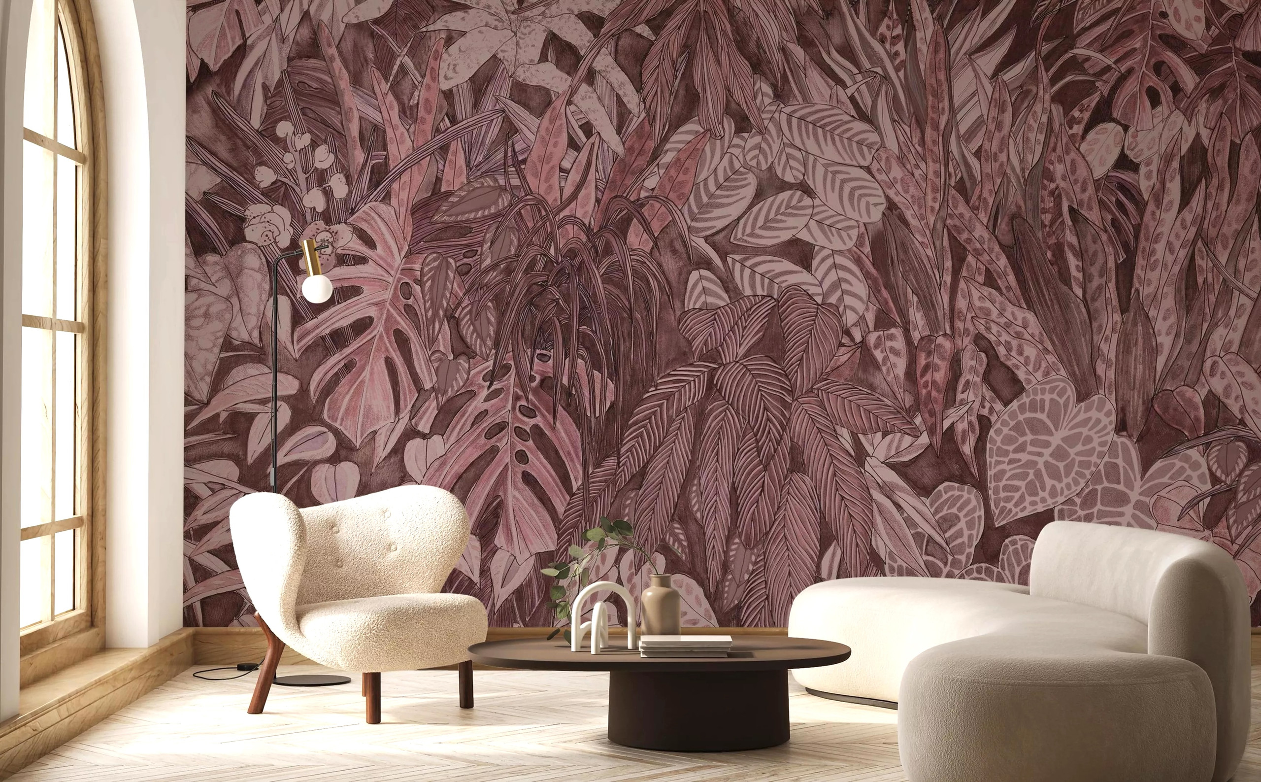 Tanglewood Forest Wall Clay Red Wallpaper Mural