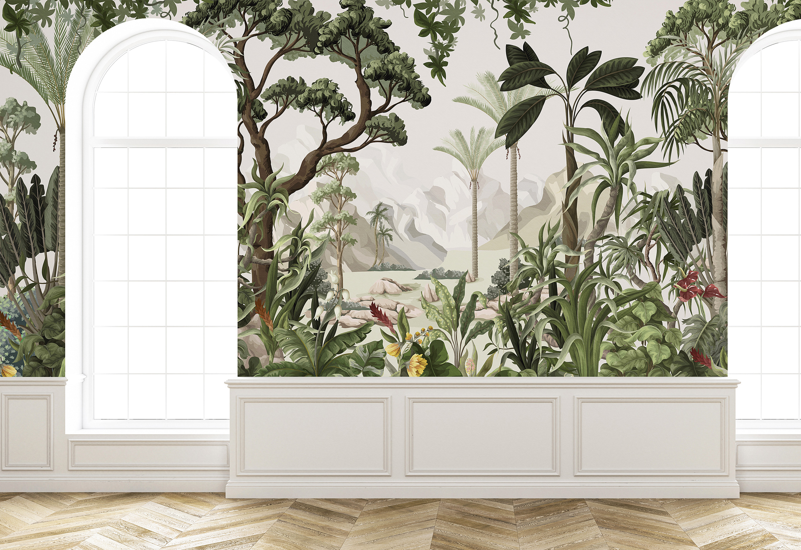 Tropical Trees Landscape Wallpaper Mural