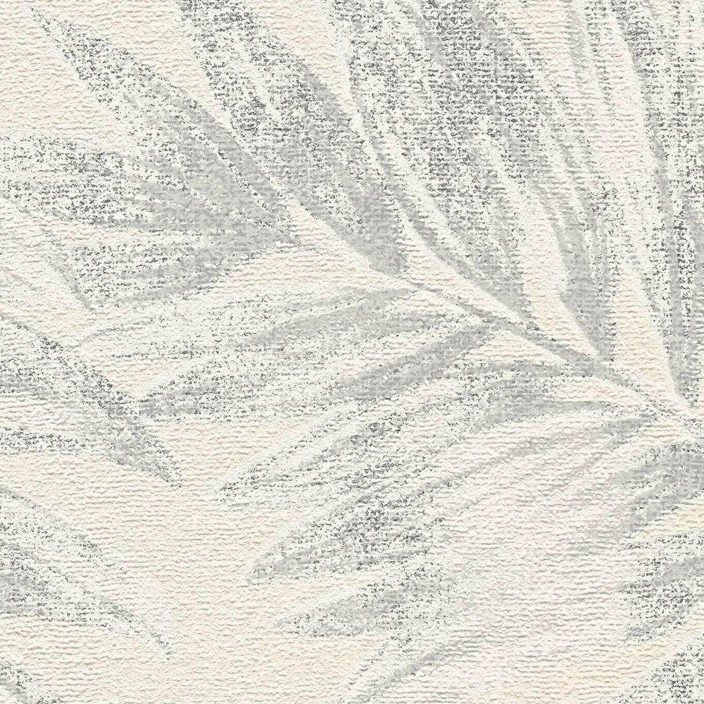 Large Scale Leaves Ivory Silver Wallpaper | AS Creation Orbifolia