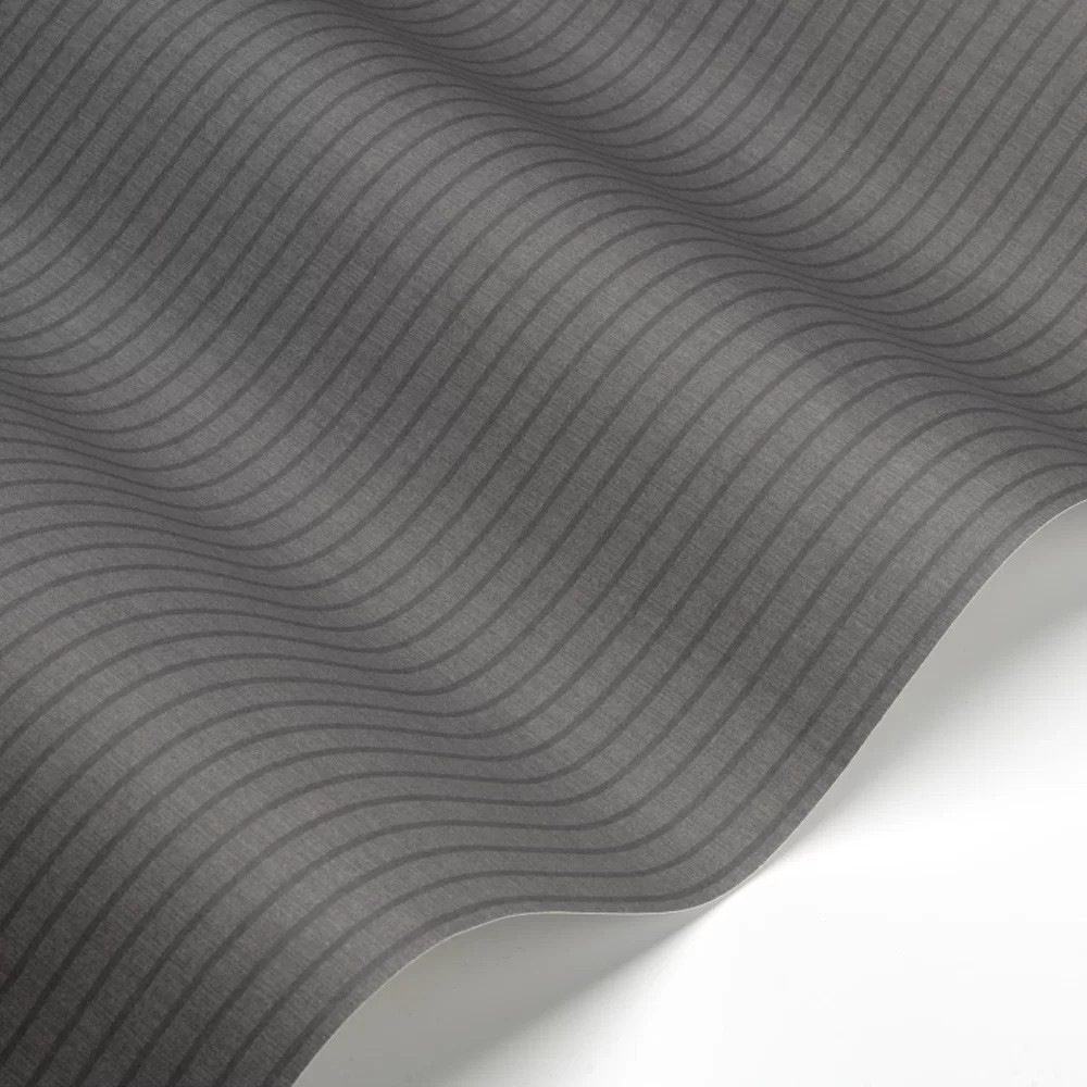 Pin Striped Graphite Grey Wallpaper | Timothy Wilman Home Cambridge