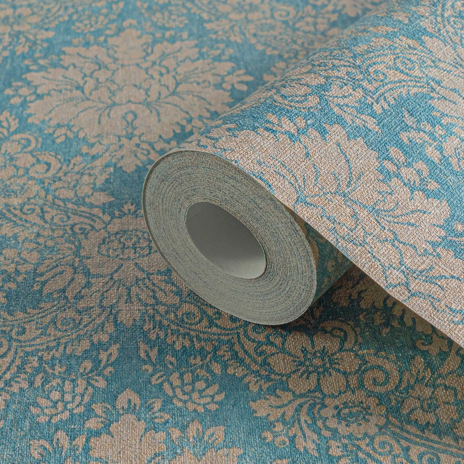 Textured Damask Motifs Blue Wallpaper | AS Creation Diamond Damask