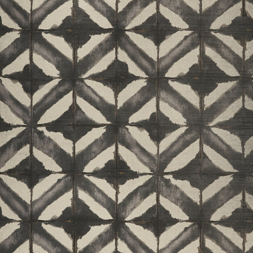 Japanese Inspired Tie Dye Monochrome Sisal Grasscloth Wallpaper ...