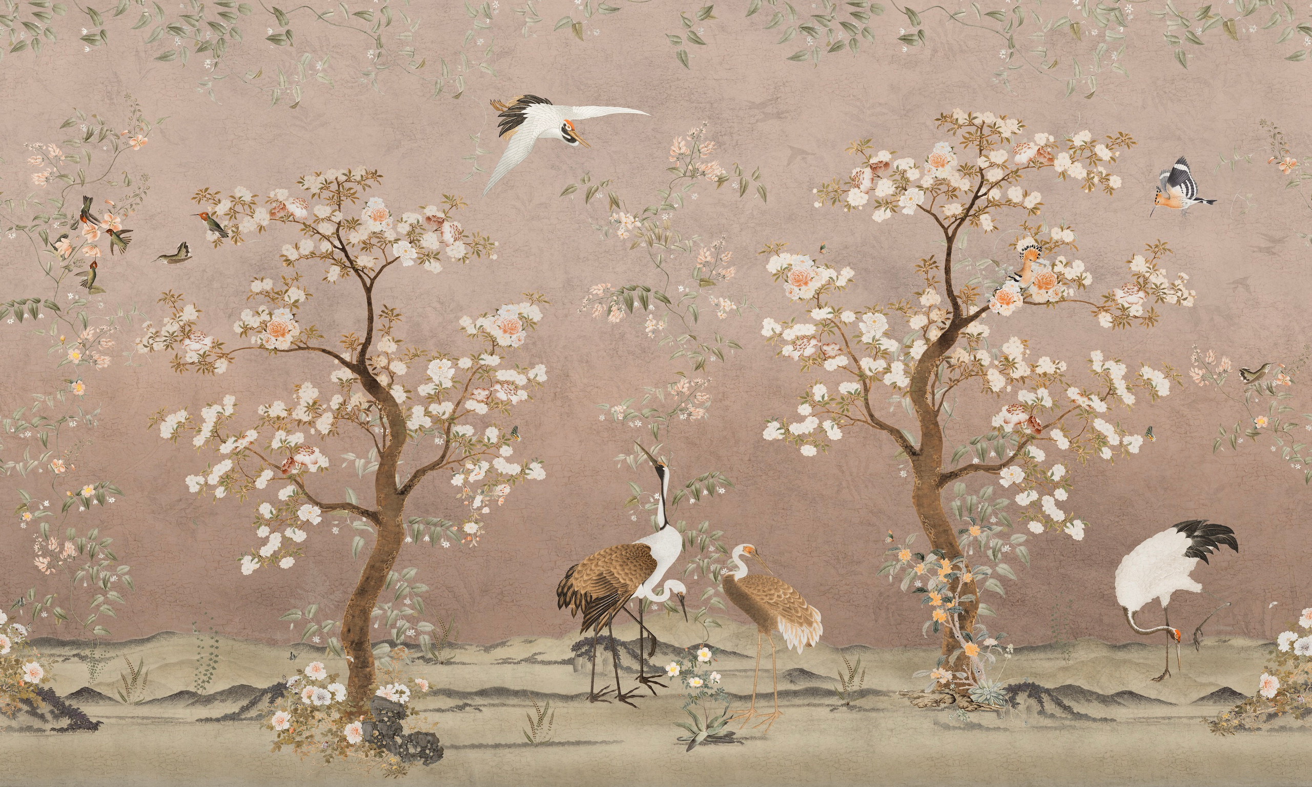 Mural - Lingering Garden Blush (Per Sqm) - Natty and Polly Wallpaper ...