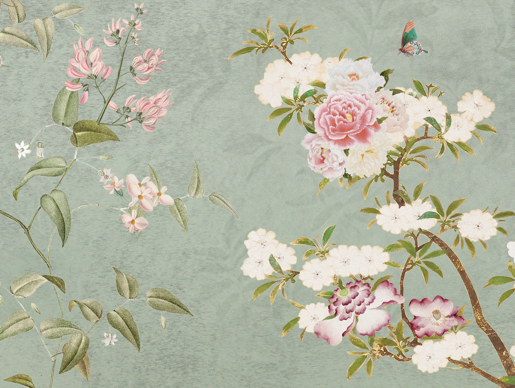 Mural - Lingering Garden Sage (Per Sqm) - Natty and Polly Wallpaper ...