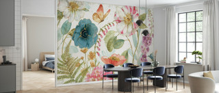 Large Scale Watercolour Flowers Wallpaper Mural