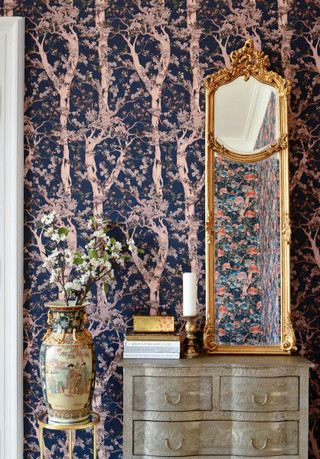 Chinoiserie Trees Blue Taupe Wallpaper | Mind The Gap The Sacred Tree