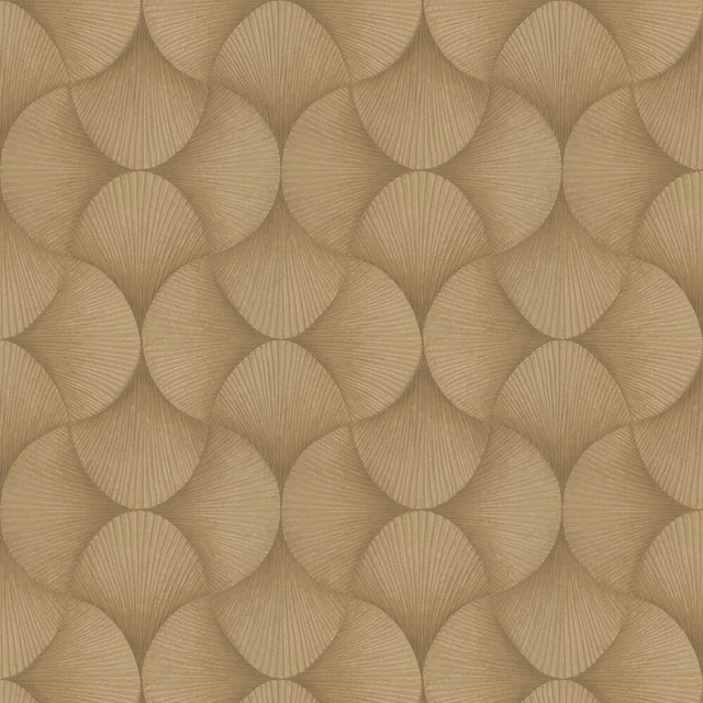 Abstract Geometric Gold Vinyl Wallpaper | Shell Fan