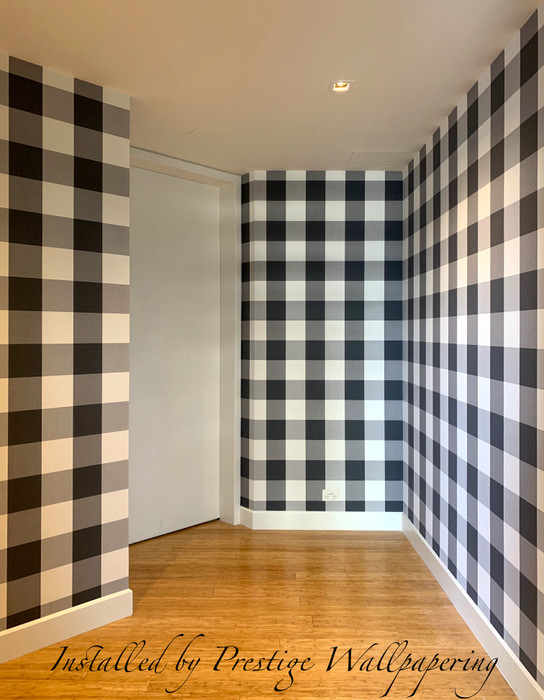 Gingham Effect Grey Check Non Woven Textured Wallpaper | AS Creation