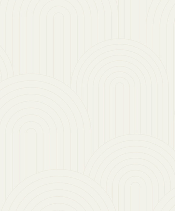 Art Deco Inspired Geometric Pattern White Wallpaper | Caselio Curved Line