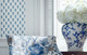 Small Scale Floral Blue White Wallpaper | Thibaut Corwin