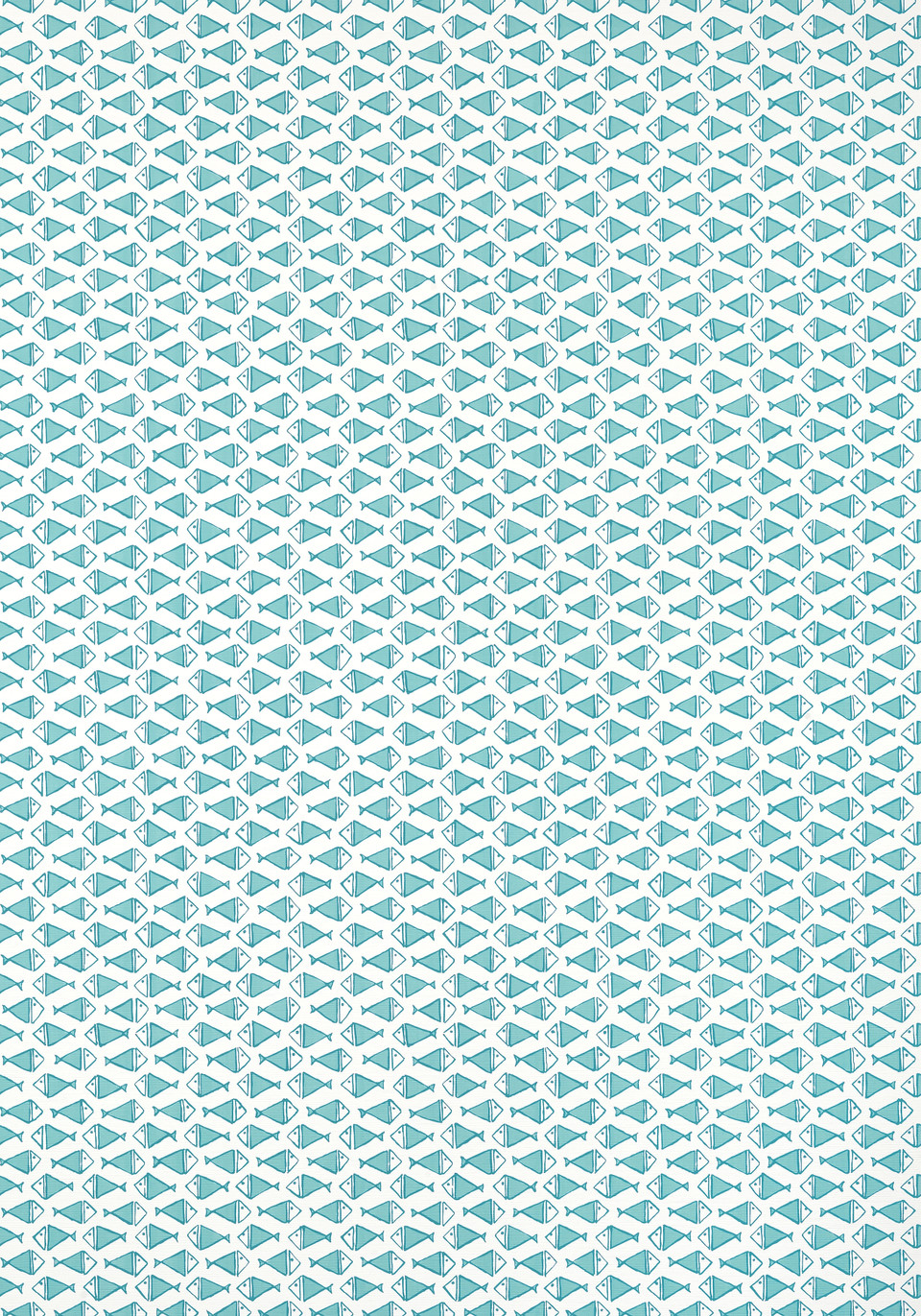 Childrens Fish Turquoise Green Vinyl Wallpaper | Thibaut Pisces