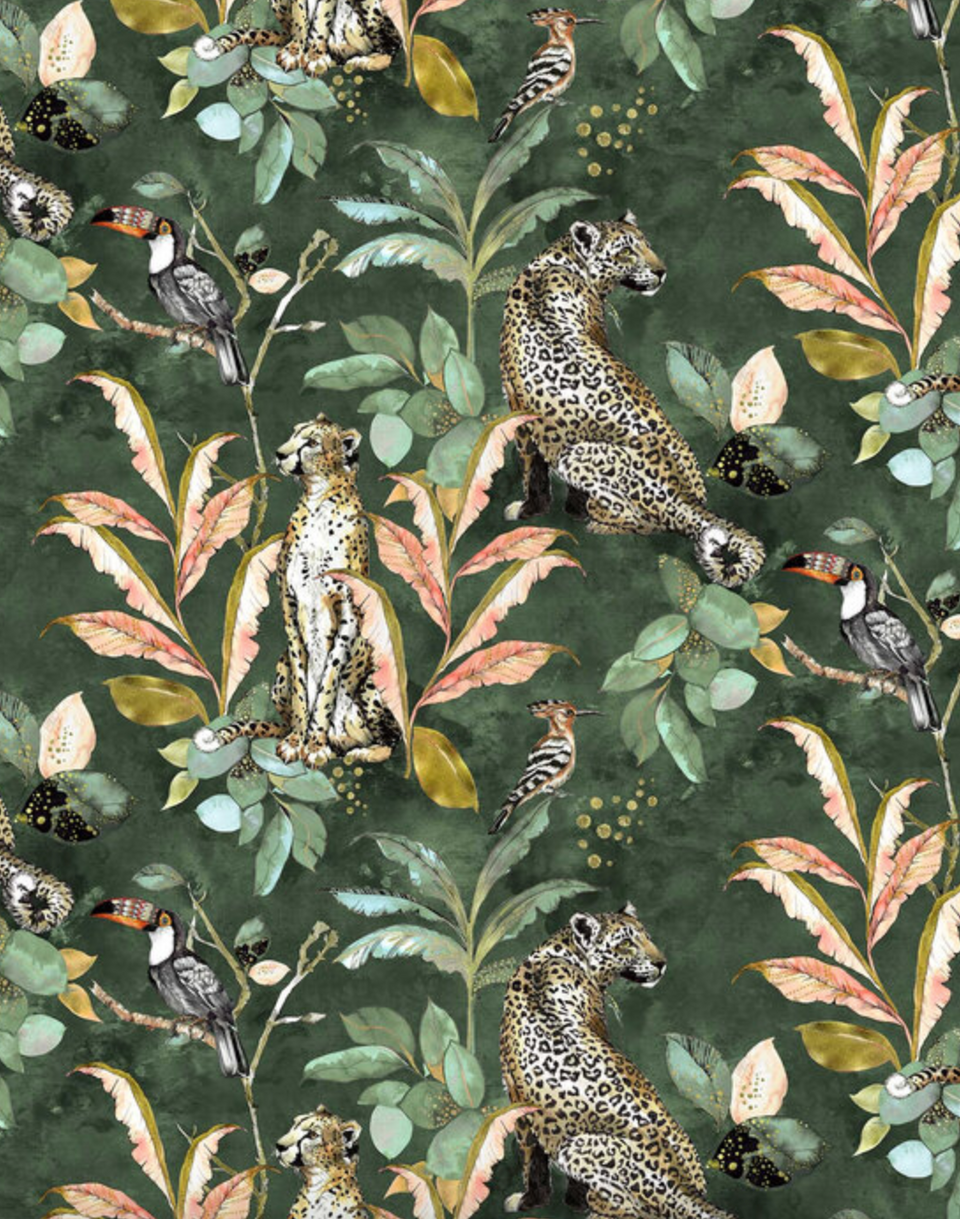 Jungle Cats Green Wallpaper | Graduate Collection Cheetah