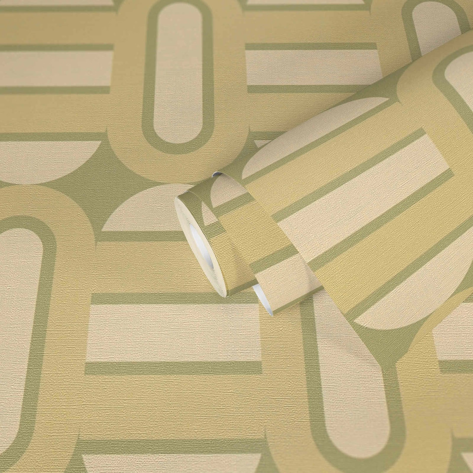 Funky Retro Geometric Green Wallpaper | AS Creation Funkadelic
