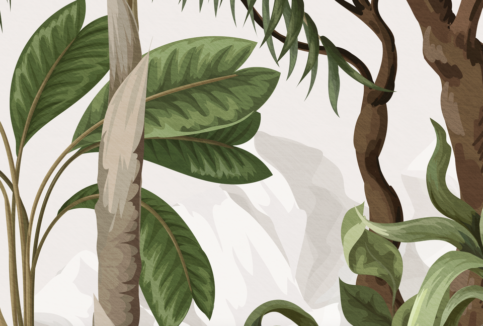 Tropical Trees Landscape Wallpaper Mural