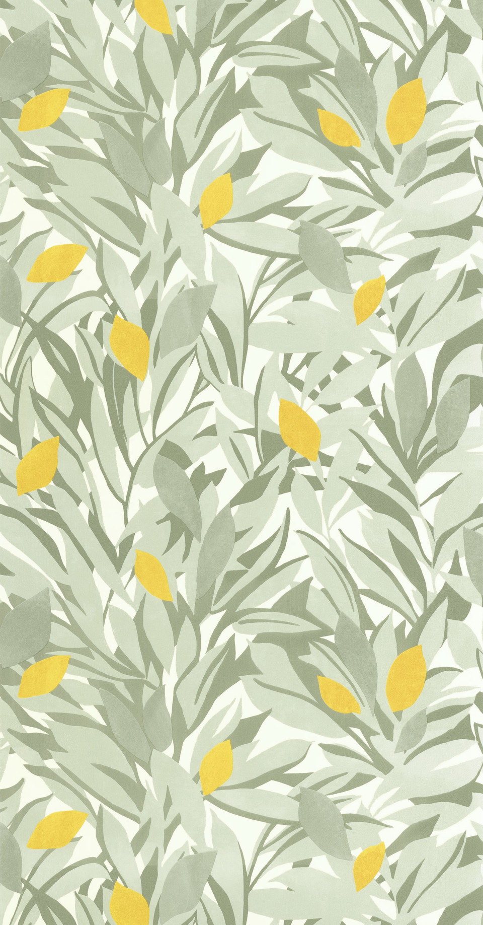 Lemon Tree Leaves And Foliage Khaki Green Vinyl Wallpaper | Caselio Cassis
