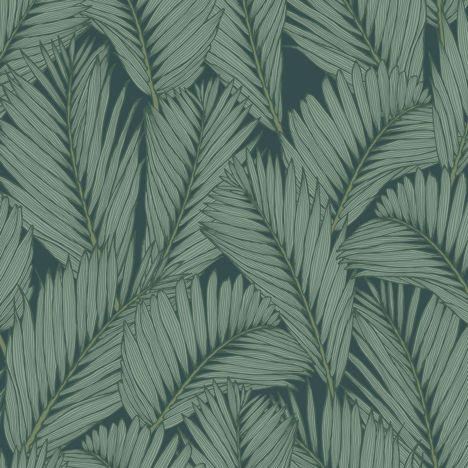 Tropical Island Palm Fronds Soft Green White Wallpaper | Patricia ...