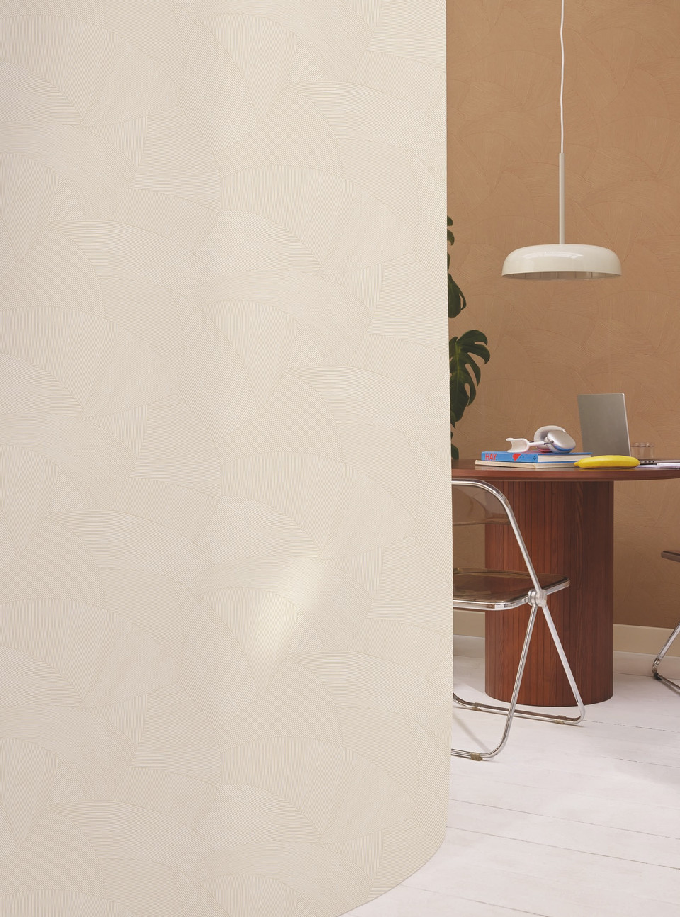 Sable Beige Abstract Geo Textured Wallpaper | Caselio Terra