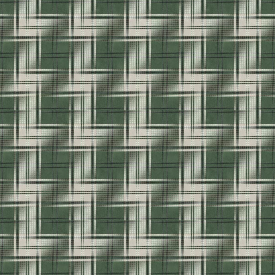 A Classic Plaid Check Design Forest Green Wallpaper | Timothy Wilman ...