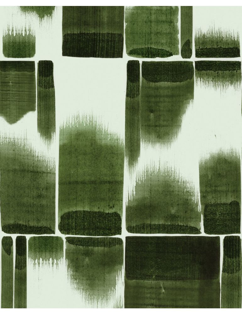 Bold Graphic Geometric Abstract Moss Green Wallpaper | Mind The Gap Fusion