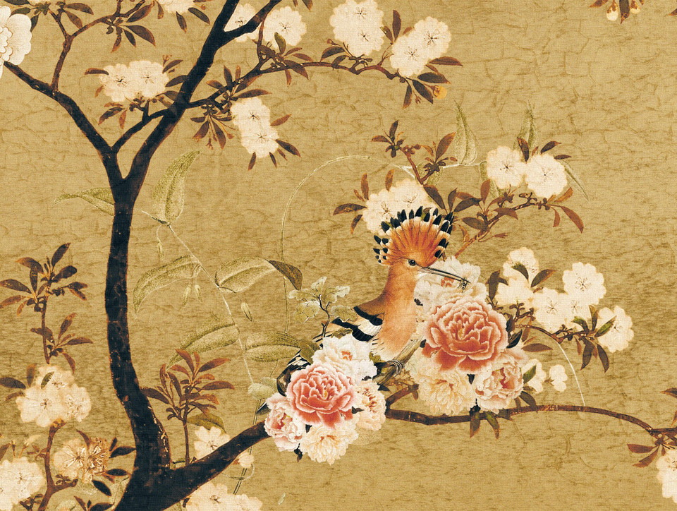 Mural - Lingering Garden Golden (Per Sqm) - Natty and Polly Wallpaper ...