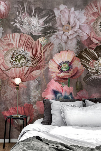 Large Scale Floral Arrangement Wallpaper Mural