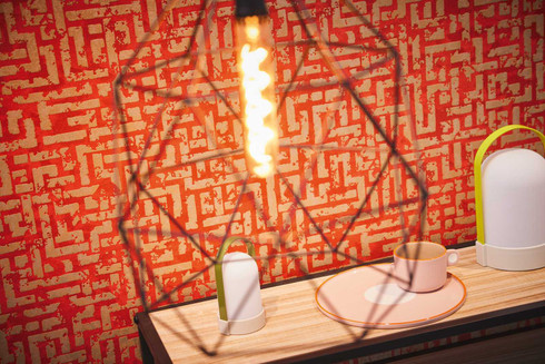 Metallic Maze Effect Red Gold Wallpaper | AS Creation Aztec Maze