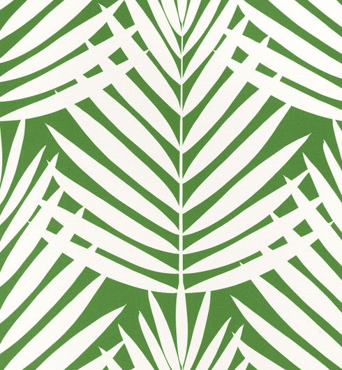 Textured Large Scale Palm Leaves Green Vinyl Wallpaper | Thibaut Croatia