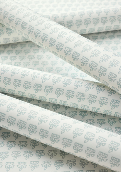 Dainty Print Floral Buds Robins Eggs Blue Wallpaper | Thibaut Mimi