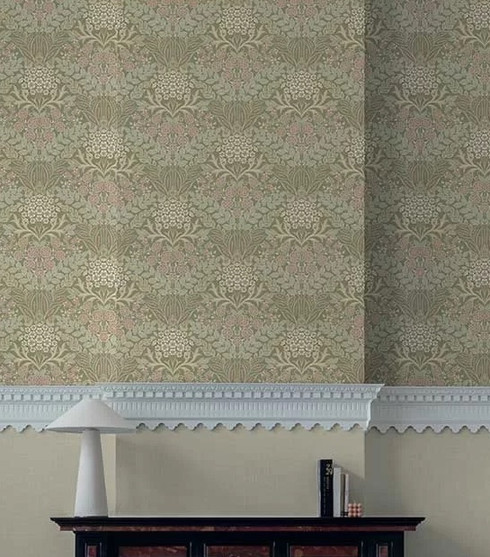 Textured Sage Green Vinyl Wallpaper | Arts Floral