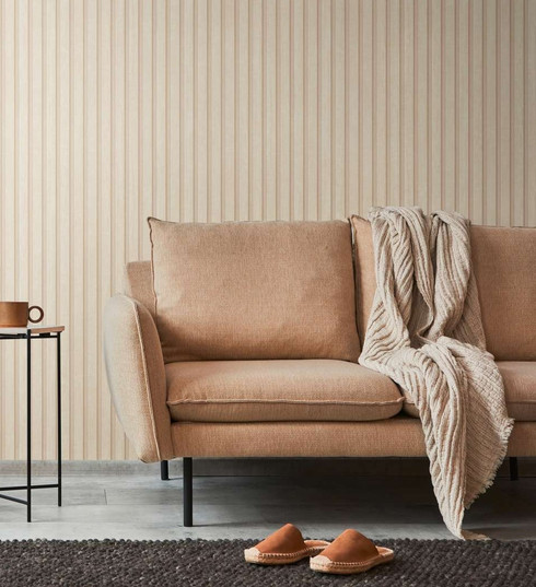 Textured Wood Panelling Effect Cream Wallpaper | AS Creation Panel Wall