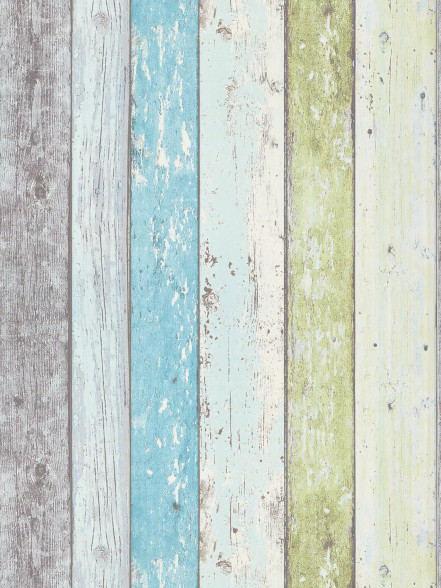 Textured Panel Effect Blue Green Wallpaper | AS Creation Wood Panelling