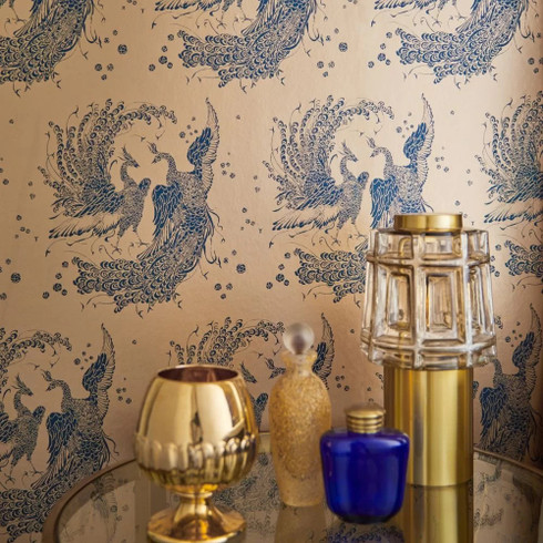 Metallic Copper Oriental King of the Birds Wallpaper | Laurence ...