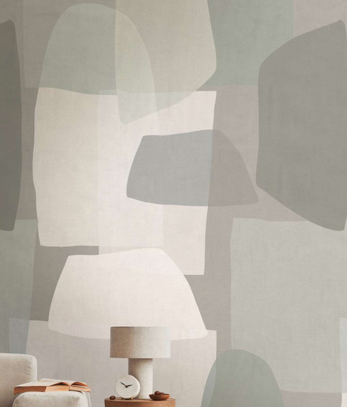 Abstract Geometric Matte Grey Wallpaper Mural | AS Creation Geo Trend