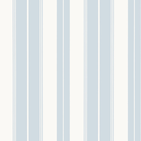 Classic Striped Light Blue Wallpaper | Thibaut Norfolk Stripe