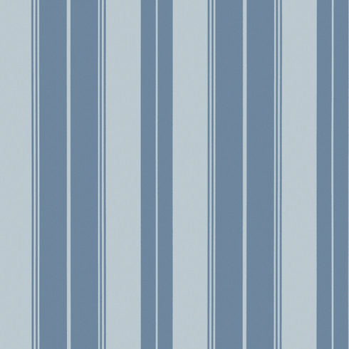 Classic Striped French Blue Wallpaper | Thibaut Norfolk Stripe