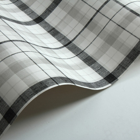 Classic Checkered Black Grey Vinyl Wallpaper | Galerie Country Check