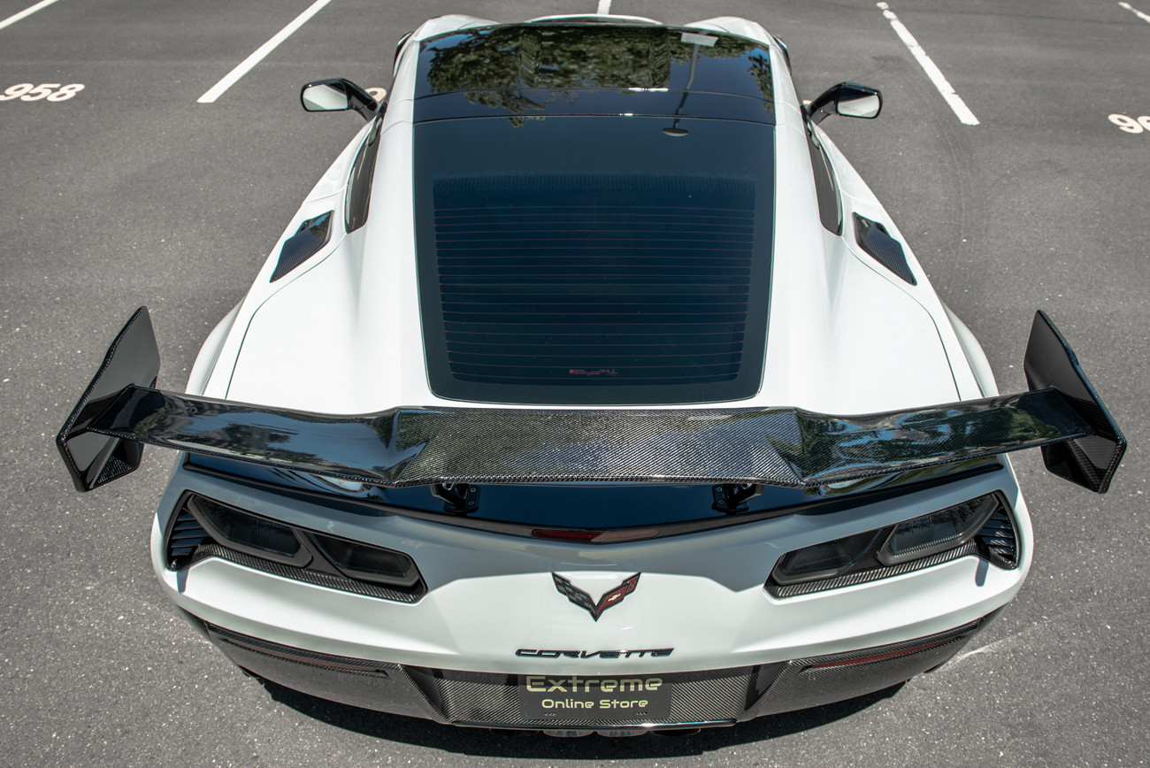 EOS ZR1 Style Rear High Wing Spoiler, Carbon Fiber