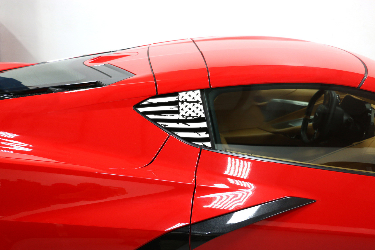 Phastek Distressed American Flag Side Window Decal, Various Colors