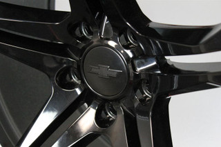 Chevrolet Satin Black Wheel Center Caps w/Bowtie Logo, Set of 4