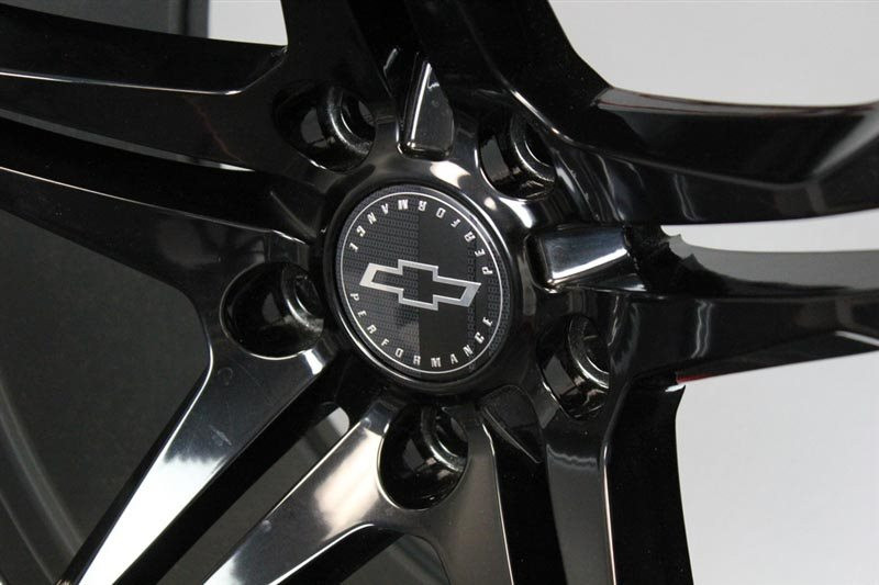 Chevrolet Black Wheel Center Caps w/Bowtie & "PERFORMANCE", Set of 4