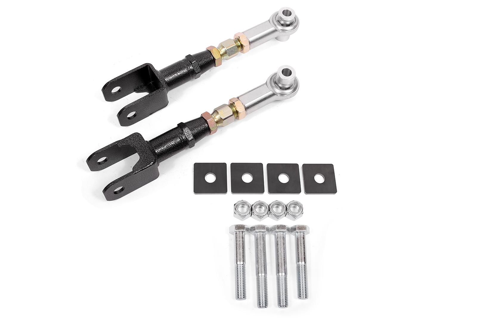 BMR Rear On-Car Adjustable Toe Rods w/ Rod Ends, Black Hammertone