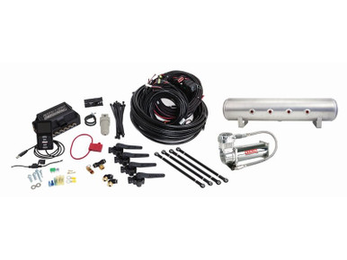 Air Lift Performance 3H 3/8" Line, w/ Compressor, 4 Gallon 7-Port Raw ...