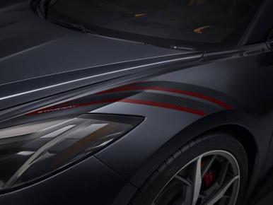 Chevrolet Fender Hash Mark Decals, Carbon Flash Metallic w/ Edge Red ...