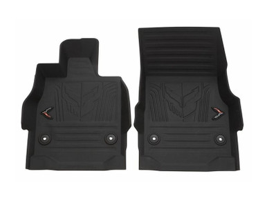 Chevrolet All-Weather Floor Liners w/ Jake and Crossed Flag Logo, Front ...