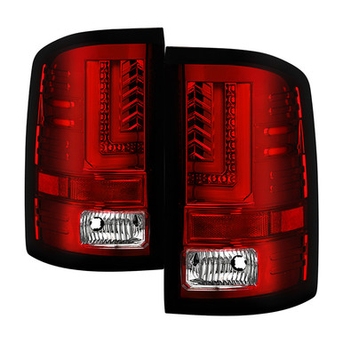 Spyder LED Tail Lights, Red Lens and Chrome Housing