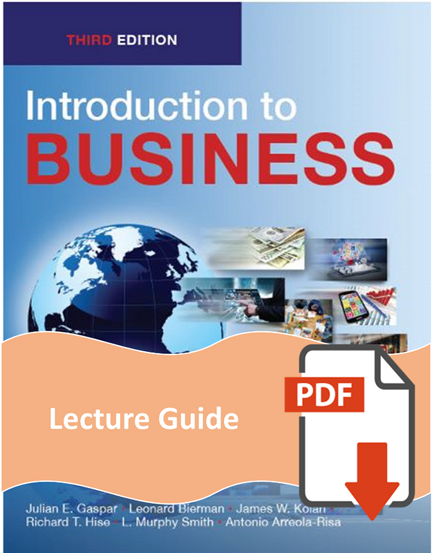 Lecture Guide for Introduction to Business - Textbook Media